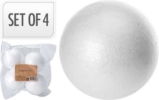 Polystyreen Bollen 8cm - Wit | bol