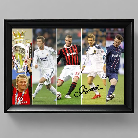 David Beckham Ingelijste Handtekening – 15 x 10cm In Klassiek Zwart ...