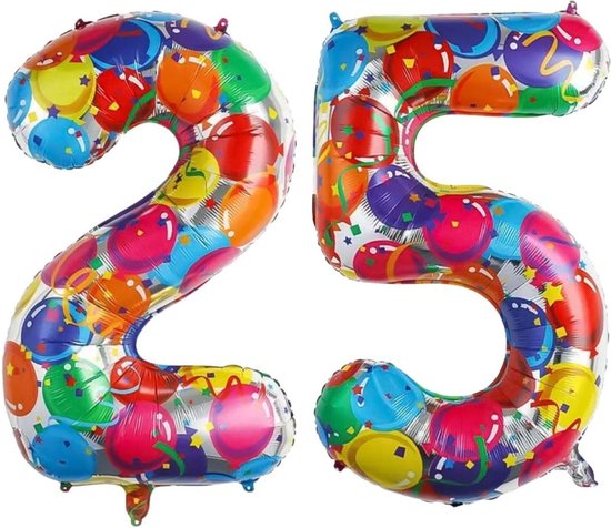Cijfer Ballonnen Ballon Cijfer 25 Verjaardag Versiering Feest Helium ...