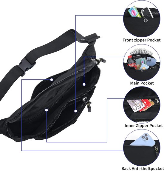 Heuptas, heuptas, uniseks, waterdicht, stijlvol, voor reizen, wandelen ...