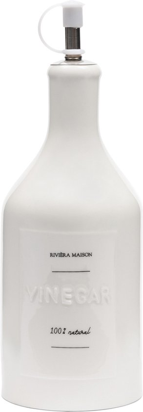 Riviera Maison Azijnfles Wit met schenktuit - RM Capri fles voor azijn ...