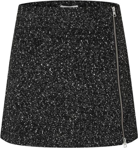 Zwart gemêleerd kort rokje met rits Iluna - mbyM | bol