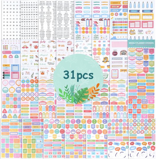 31 vellen bullet journal stickers,Bullet journal accessoires, planner ...