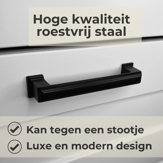 Handgreep Zwart Luxe Reliëf - 10 Stuks - 96mm - Hoge Kwaliteit - Metaal ...