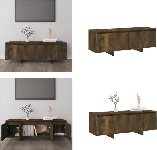 vidaXL Tv-meubel 120x30x40-5 cm spaanplaat gerook eikenkleurig - Tv ...
