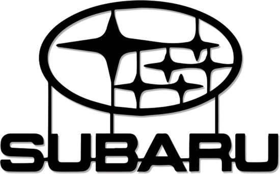 Subaru - Logo - Metaalkunst - Goud - 60 x 45 cm - Auto Decoratie - Muur ...
