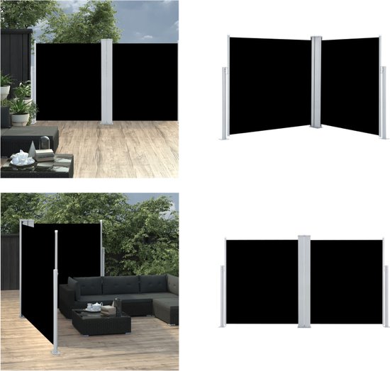 vidaXL Tuinscherm uittrekbaar 140x600 cm zwart - Scherm - Schermen ...