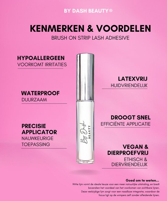 By Dash Beauty - Wimperlijm - Zwart en Wit - Lash Adhesive - Waterproof ...