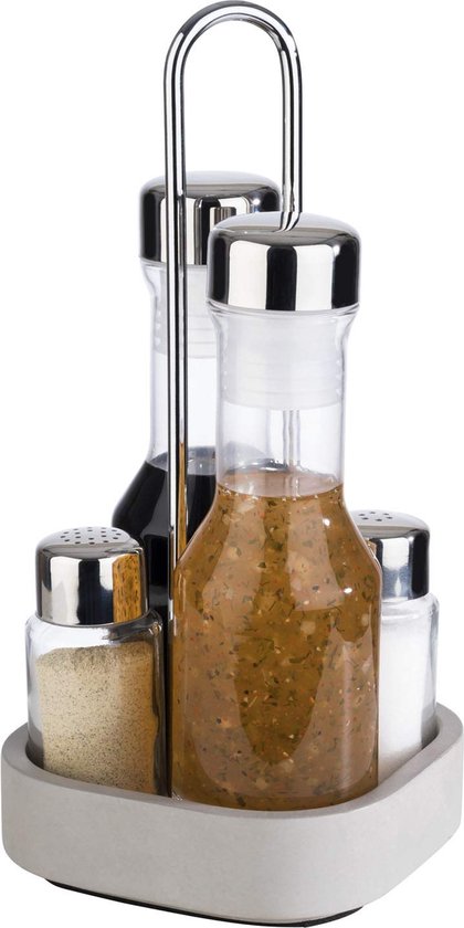 Premium houder voor peper- en zoutvaatjes, evenals azijn en olie, met ...