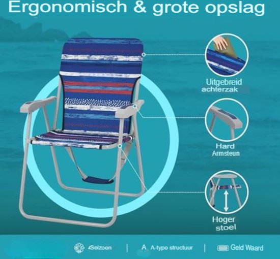 Strandstoel Inklapbaar - Strandstoel Opvouwbaar - Strandstoel ...