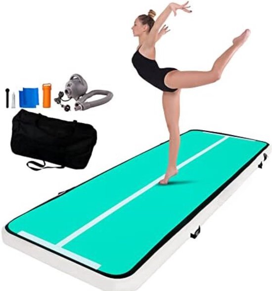 Airtrack 3 meter - Airtrack gymnastiek - Airtrack turnmat - 3m - Mint|Zilver | bol