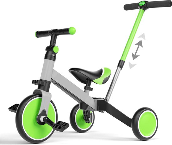 Loopfiets 1 Jaar Met Duwstok - Driewieler Met Duwstang - Loopwagen 1 ...