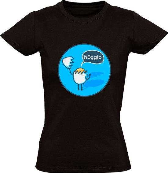 Hegglo Dames T-shirt - ei - hallo - hello - woordspeling - spelling ...
