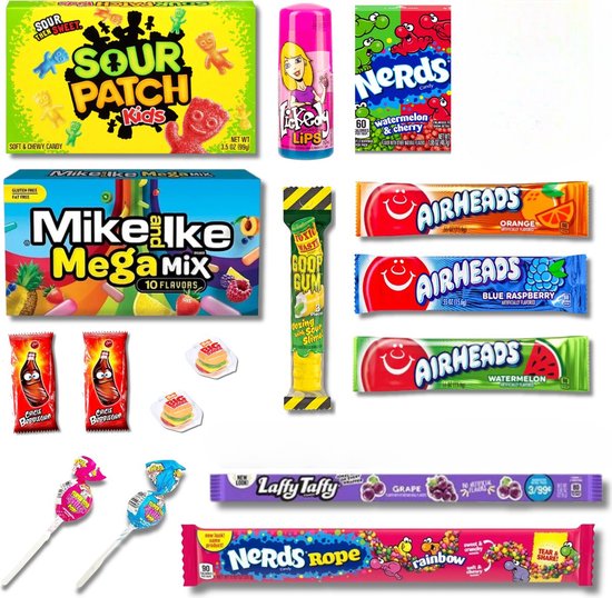 Amerikaanse snoep box - 16 delig - Amerikaans snoep - Zoet - Air heads ...