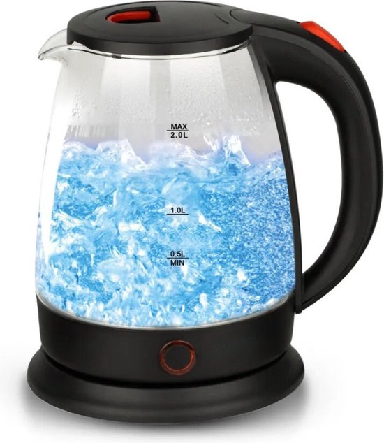 QProductz Theekoker - Glazen Waterkoker - Waterkoker 2L ...