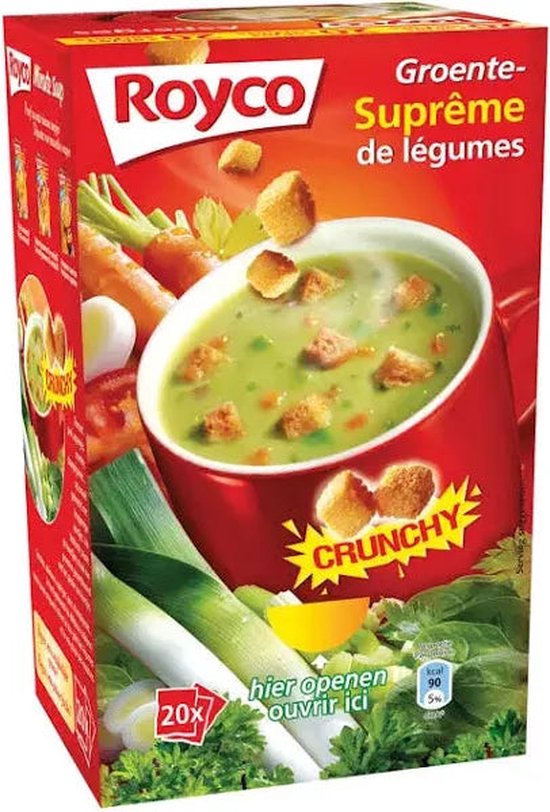 Soep royco groenten supreme met croutons 20 zakjes | bol