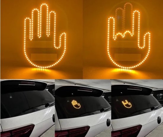 Nieuw Led Verlicht Gebaar Licht Auto Vingerlicht Met Afgelegen Weg ...