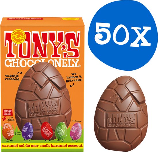 Tony's Chocolonely - 50x Chocolade Paasei Groot - Hol Ei met ...