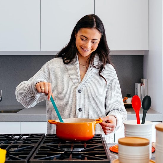 Set van 3 siliconen kooklepels, serveerlepels, plastic lepels, 30 cm ...