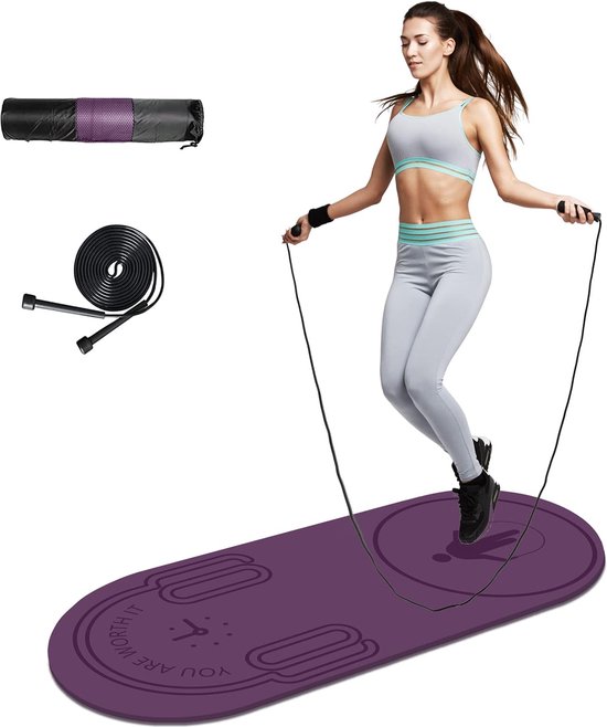 Springtouwmat, fitness-oefenmat, kniebescherming, schokdemping ...