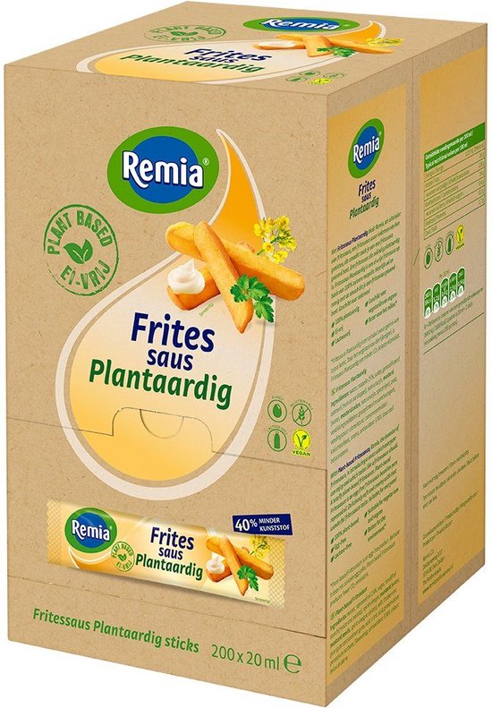 Remia Fritessaus sticks plantaardig 200 sticks x 20ml | bol