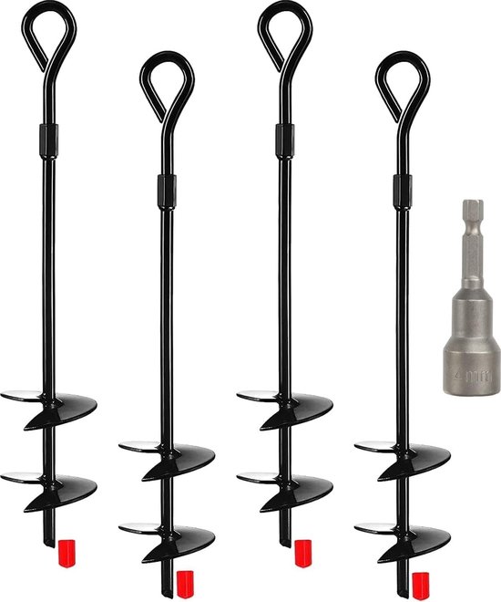 Grondankers, grondankers, dubbele helix, 40 cm, anti-roest, 4 stuks ...