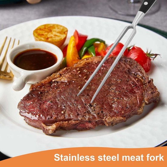 Grote vleesvork 30cm vleesvork roestvrij staal, vleesvork met houten ...