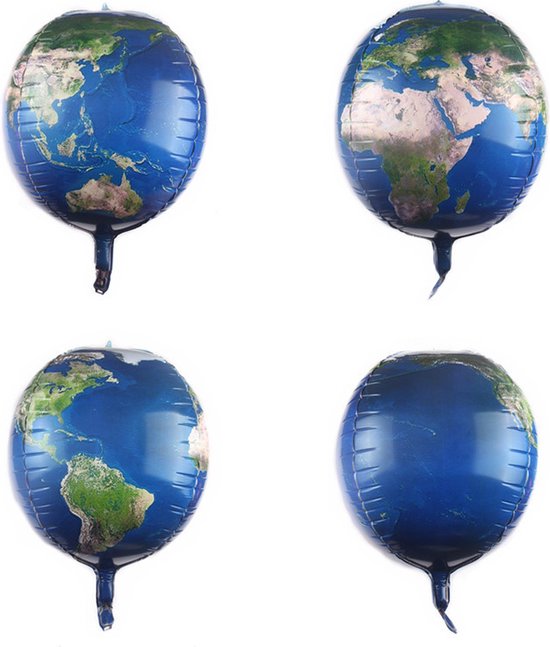 Folieballon Wereldbol- 22 inch/55 cm- 4D ballon- Aarde- Wereld ...