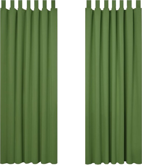 Verduisteringsgordijnen met lussen, ondoorzichtig, set van 2 Blackout ...