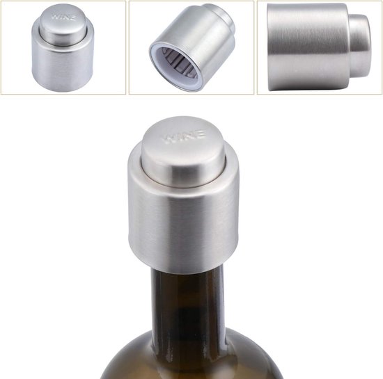 Wijnstopper - "Premium Roestvrijstalen Wijn- en Champagneflessluitingen ...