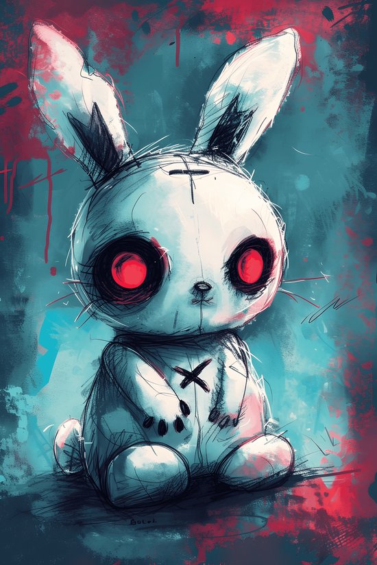 Horror Konijn Poster | Animeposter | Horror Poster | Poster Cartoon ...