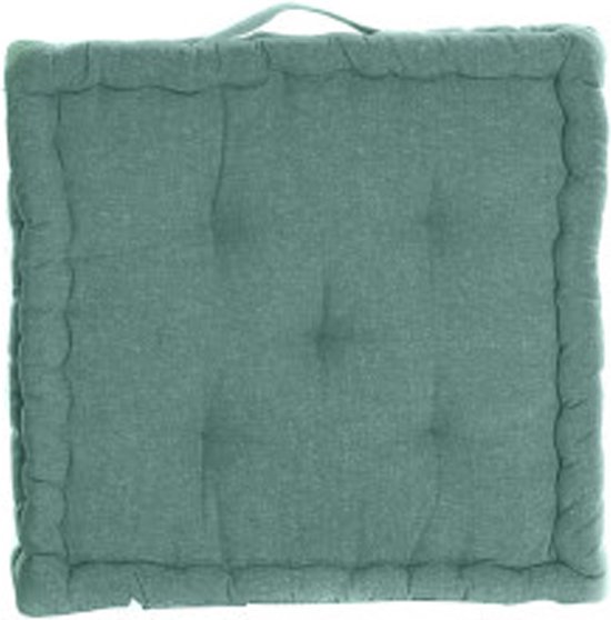 Items Vloerkussen Kenya - Groen - katoen - 40 x 40 x 8 cm - Extra dik ...