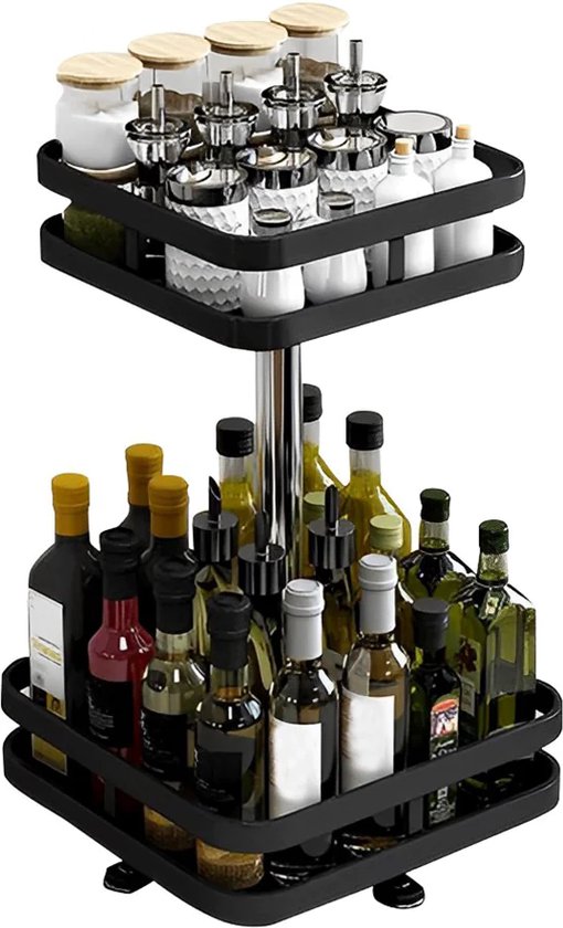 Roterende Keuken Organizer - Draaiplateau 2 Laags - Badkamer Organizer - Kruidenrek -... | bol