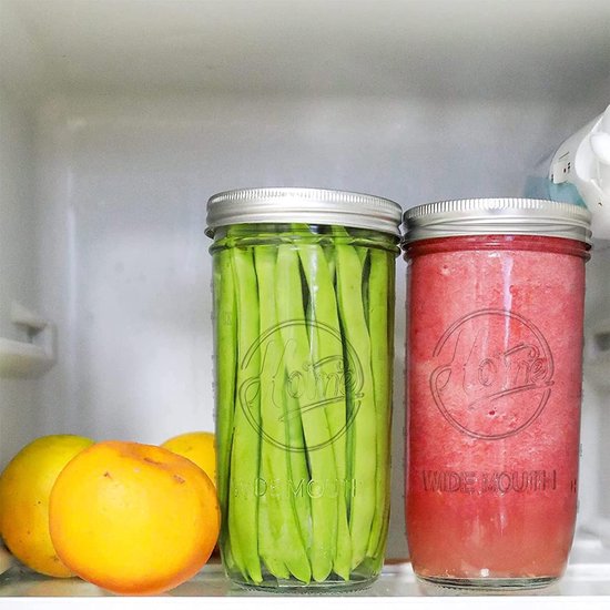 Pak van 6 24oz Mason Jars met deksels, 700ML Mason Jars met brede ...