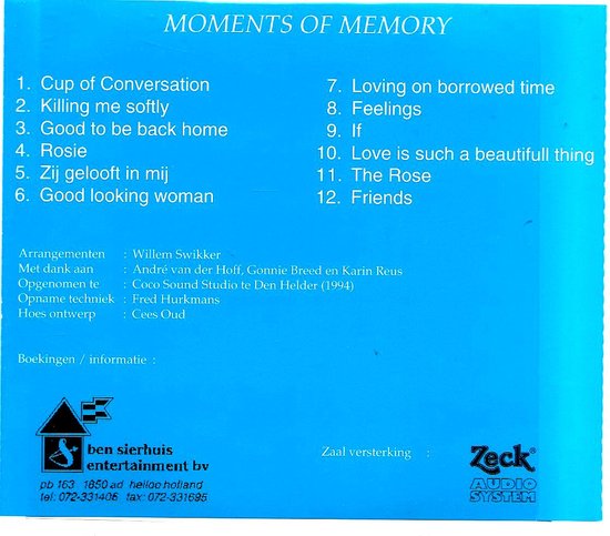 MEMORY - MOMENTS OF MEMORY, Memory | Muziek | bol