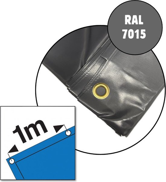 Grijs PVC afdekzeil bache bouwzeil 3x5m 400gr/m² | bol