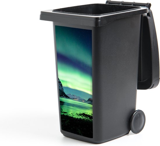 Container sticker Noorderlicht - Noorwegen - IJs - Geel - Berg - Water ...