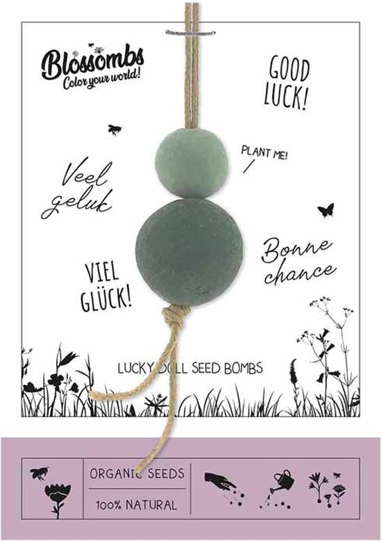 Blossombs Gelukspoppetje - Zaadbommetjes - 2 blossombs - 1 grote en 1 ...