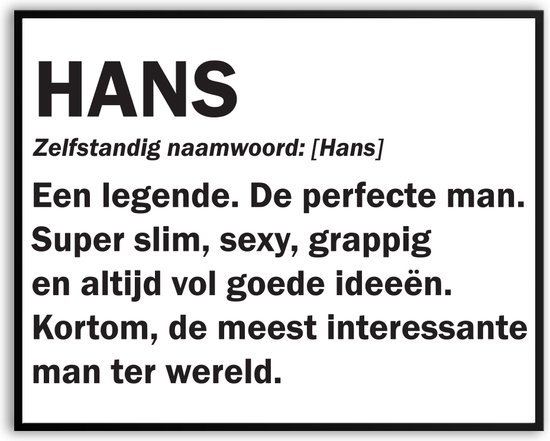 Hans Woordenboek Fotolijst met glas 50 x 70 cm - Prachtige kwaliteit ...