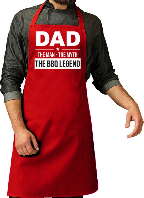 Bellatio Decorations Vaderdag cadeau schort - dad the bbq legend - rood ...