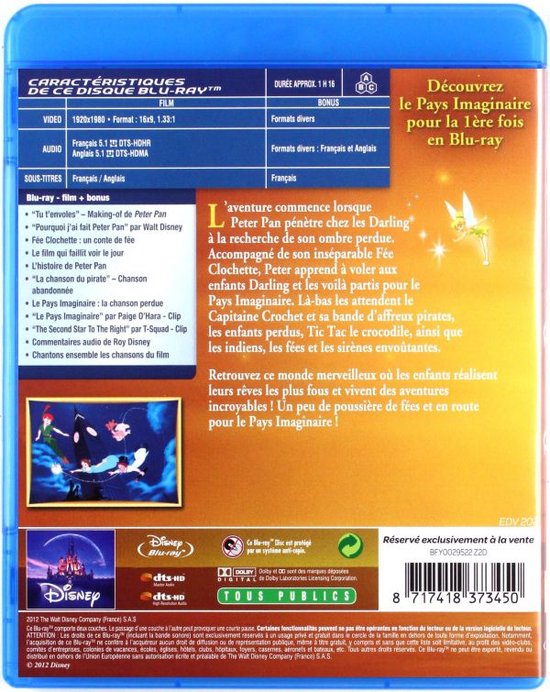 Peter Pan [Blu-Ray] (Blu-ray), Bill Thompson | Dvd's | bol