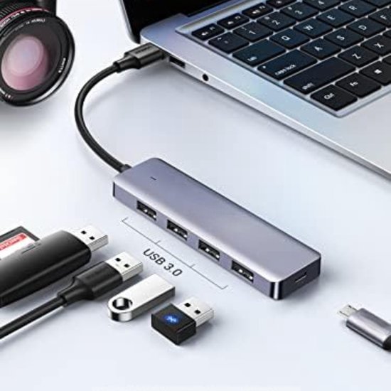 Velox Usb Splitter Voor Laptop - Usb Splitter 4 Poorten - Zilver | bol