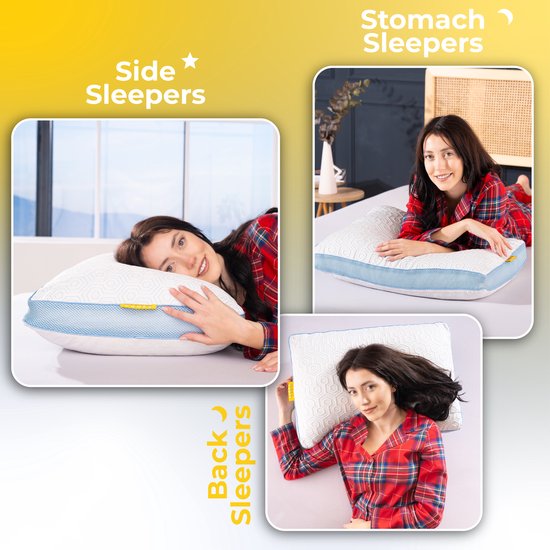 Sleep Comfy - Traagschuim Serie - Hoofdkussen - Cooling Design - 30 Dagen Proefslapen... | bol