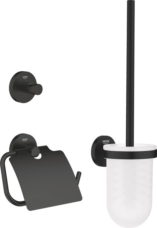 GROHE QuickFix Start 3-in-1 toiletaccessoireset - Matte Black | bol