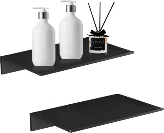2 stuks wandplanken metaal aluminium zwart display richels zwevende ...