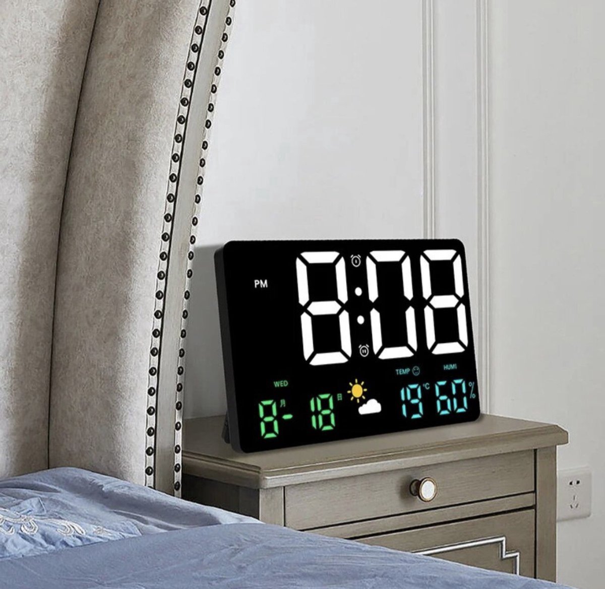 Luxaliving - Digitale Wandklok - Wandklok Groot - LED Scherm - 25x15CM ...