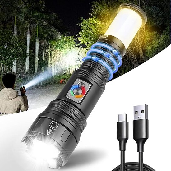 SHOP YOLO-zaklamp led oplaadbaar - 10 modi USB -30000 Lumen ...