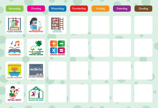 Smarfer - Magnetische pictogrammen voor weekplanner – planbord kind (4 ...