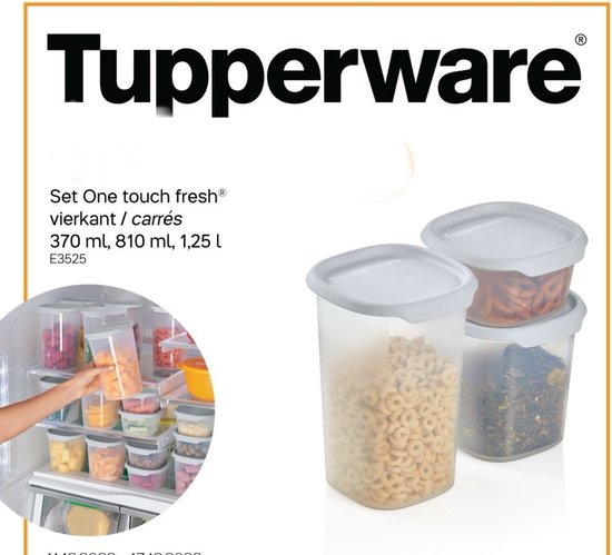 Tupperware set one touch fresh vierkant | bol