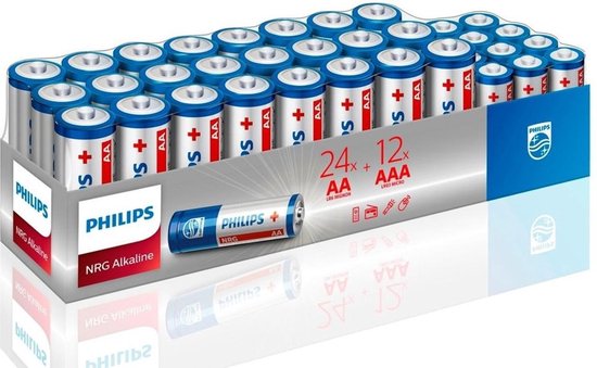 Philips Power Pack - NRG Alkaline AA AAA - 360 Stuks (120x AAA + 240x ...